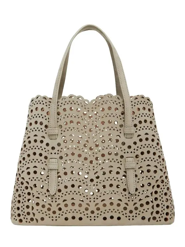 Alaïa Double-handled Perforated Leather Shoulder Bag - Nude