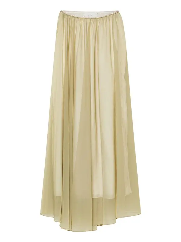 FORTE_FORTE Layered Design Midi Skirt - Nude