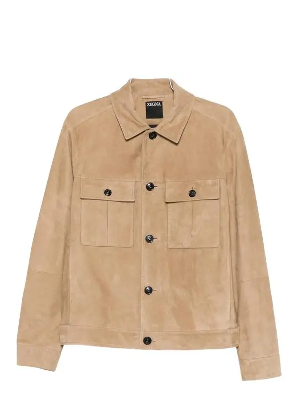 Zegna Long-sleeved Button Jacket - Nude