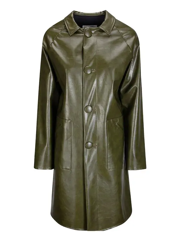 MAISON MARGIELA Single-breasted Long-sleeved Coat - Green