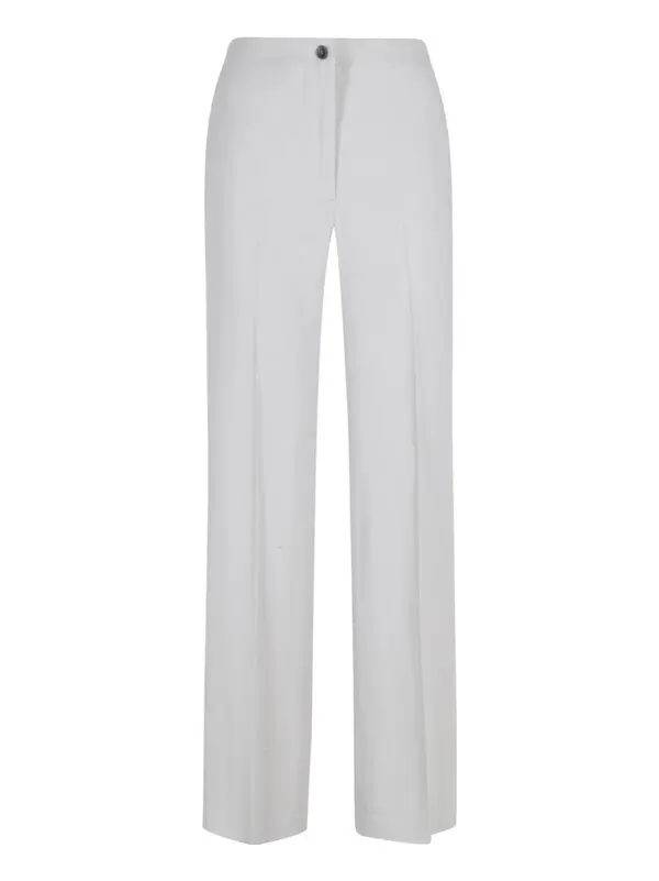 Seventy Buttoned Trousers With Pressed Crease - White