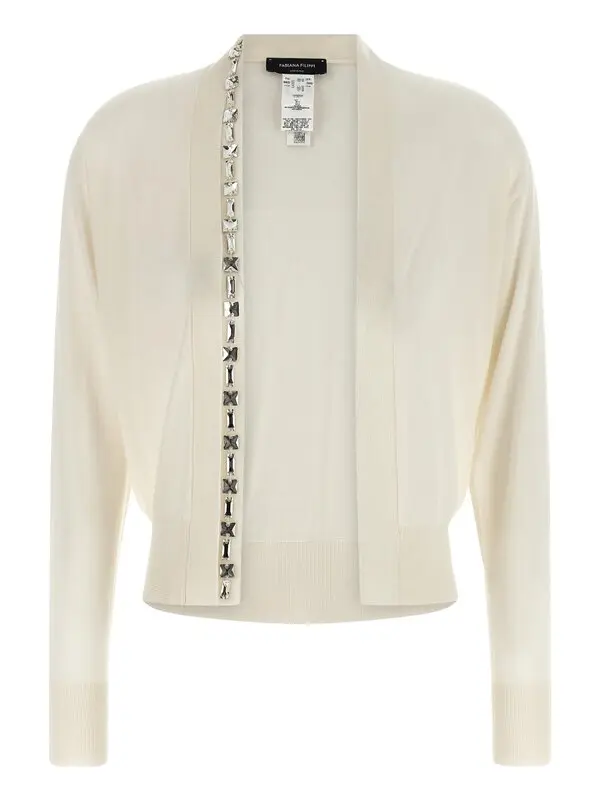 Fabiana Filippi Embellished Knitted Cardigan - White