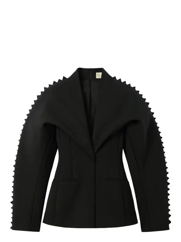 Jacquemus Châle Jacket With Triangular Piping - Black