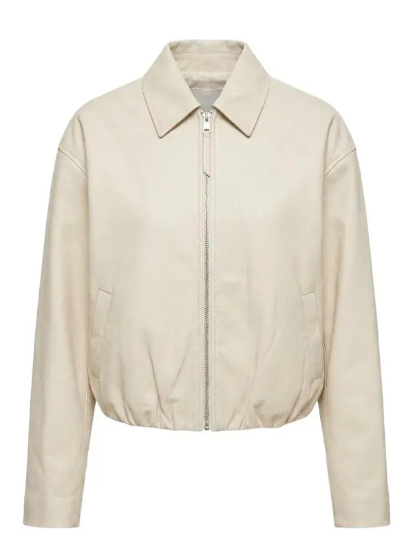 ARMA Loua Zip-up Leather Jacket - White