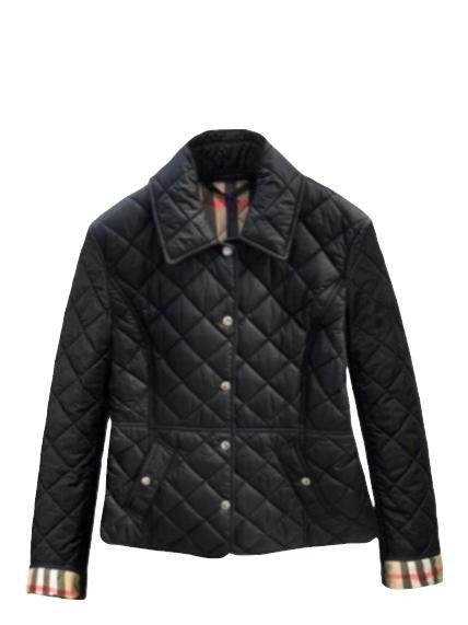 Burberry Quilted Cotton Jacket With Classic Collar - Black