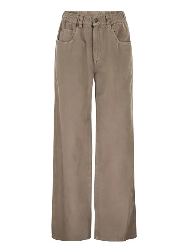 Brunello Cucinelli Garment-dyed Trousers - Brown