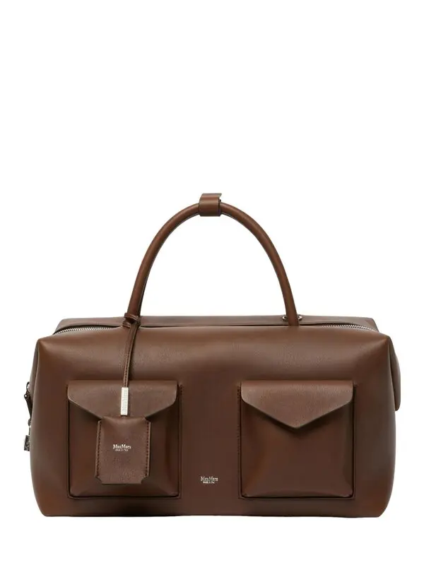 Max Mara Padlock Flap Leather Shoulder Bag - Brown