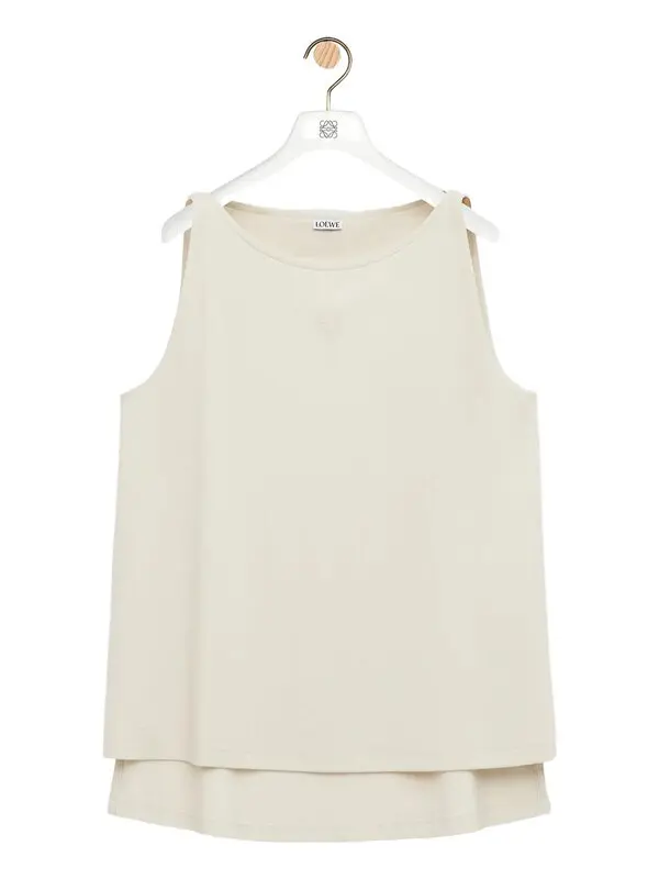 Loewe Anagram Embroidered Boat Neck Tank Top - Vanilla