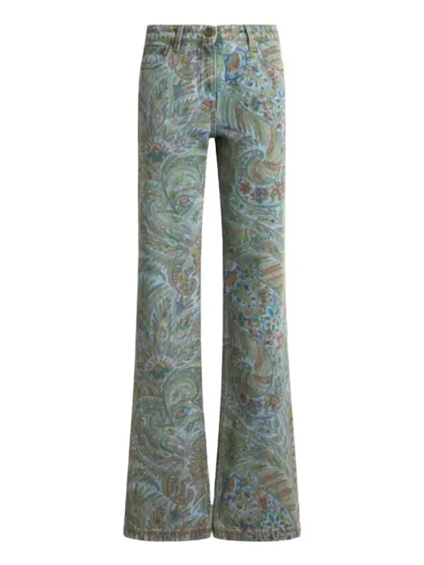Etro Paisley Print Jeans - Light Blue
