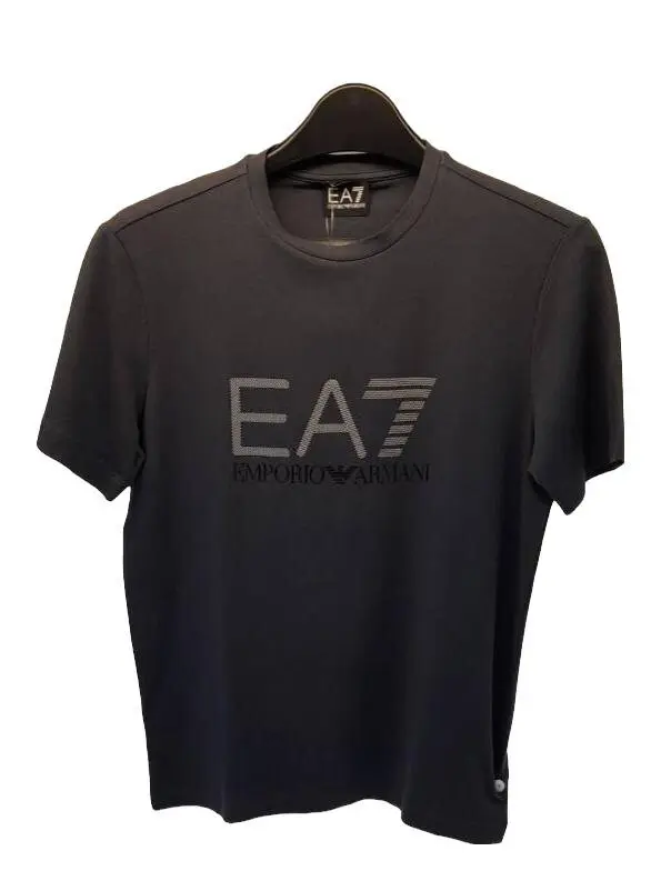 EA7 Logo Round-neck T-shirt - Black