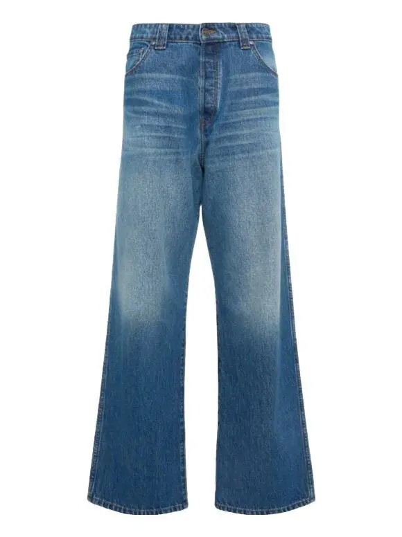 Khaite Winslow Mid Rise Baggy Jeans - Blue