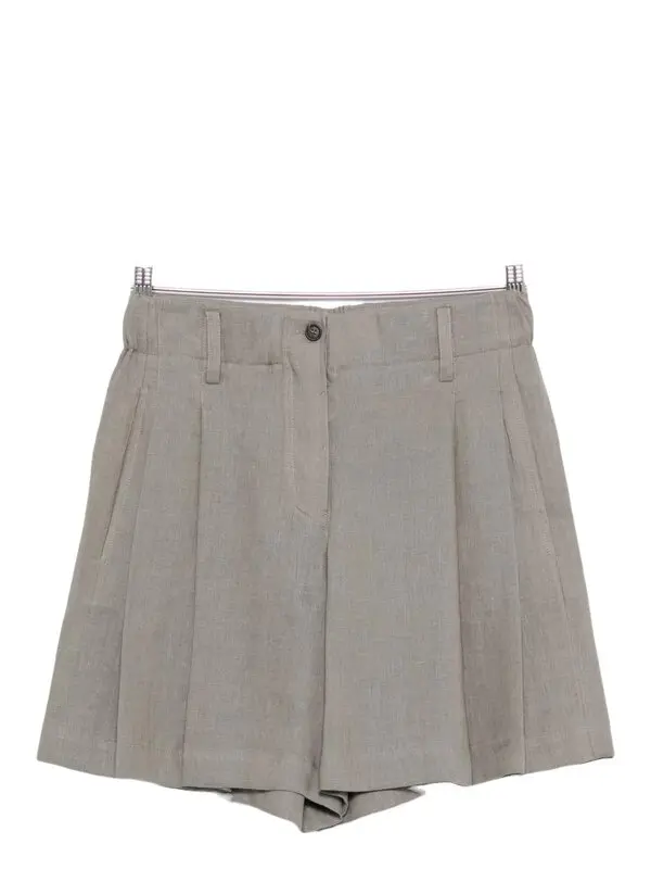 Brunello Cucinelli Double Pleated Shorts - Gray