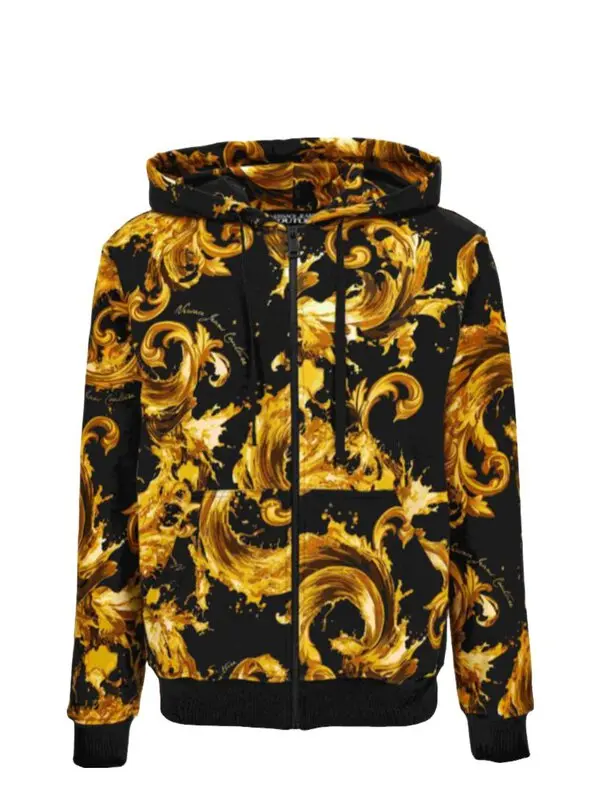 Versace Barocco Zip-up Hoodie - Black
