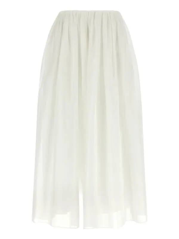 Brunello Cucinelli Elastic Waistband Layered Skirt - White