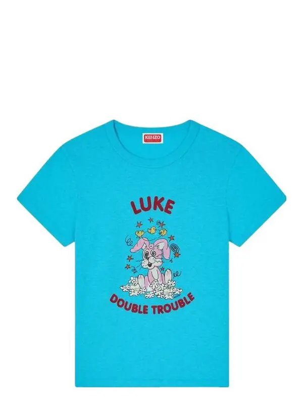 Kenzo Double Trouble" Graphic T-shirt - Turquoise