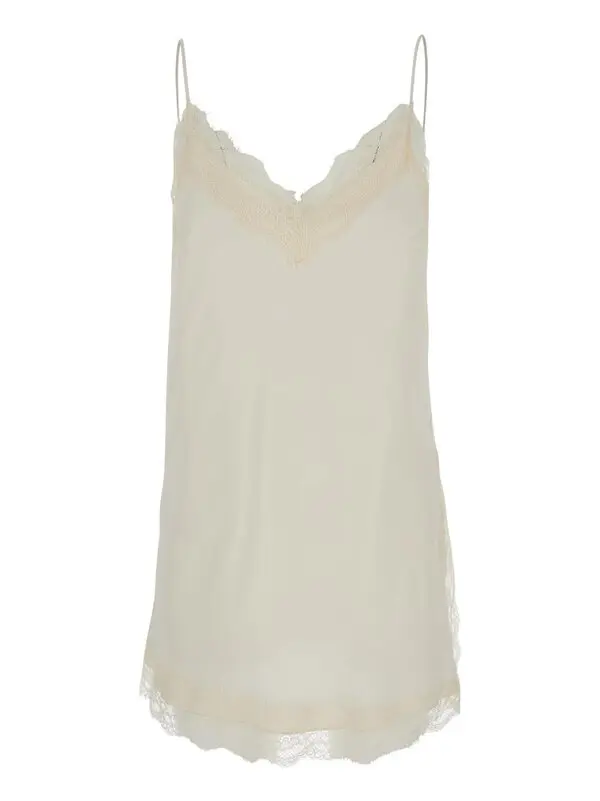 RÓHE Lace Detail Viscose Camisole - White