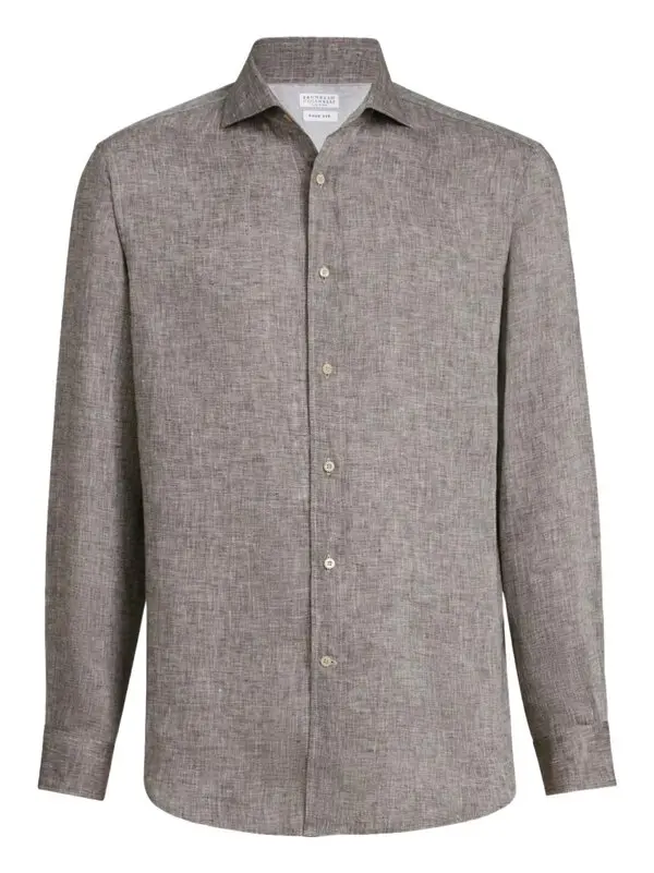 Brunello Cucinelli Buttoned Long-sleeved Shirt - Gray