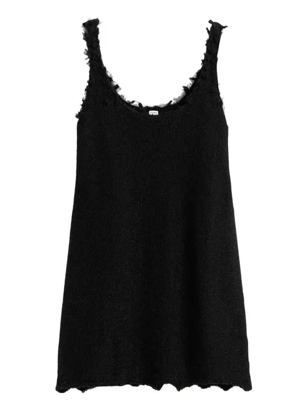 TOTEME Mohair Knit Tank With Raw Hem - Black