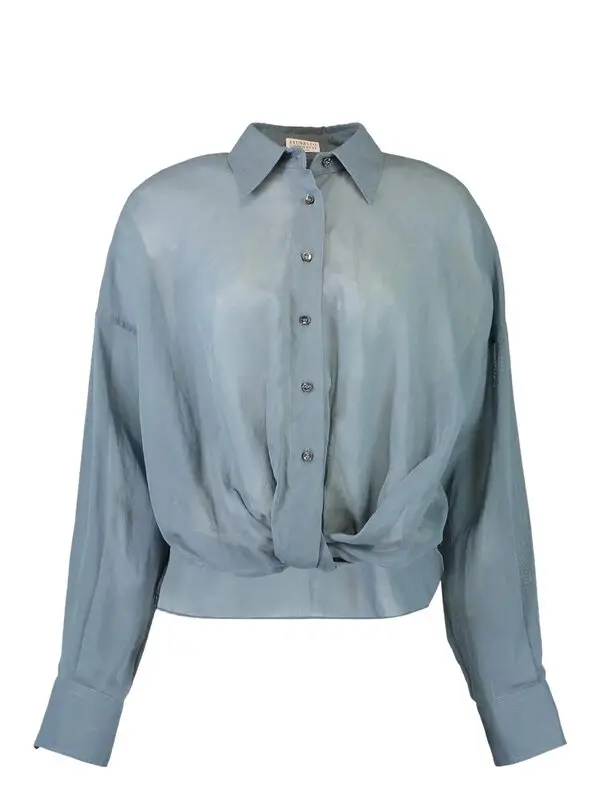 Brunello Cucinelli Long-sleeved Taffeta Shirt - Gray