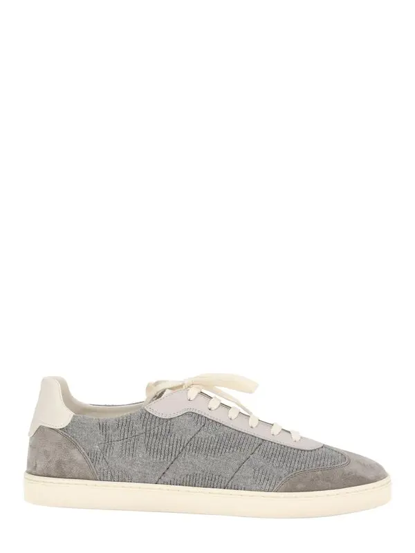 Brunello Cucinelli Lace-up Round Toe Sneakers - Grey