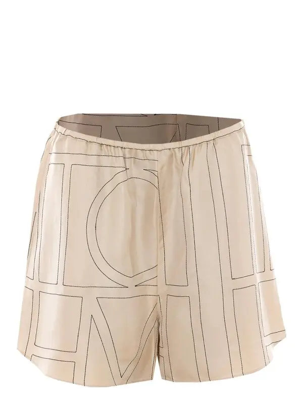 TOTEME Monogram Pajama Shorts - Nude
