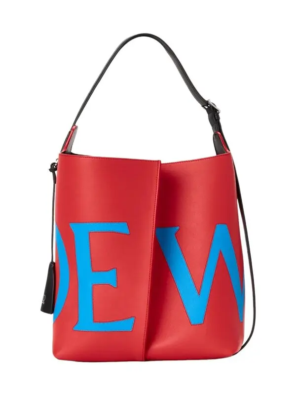 Loewe Large Bilbao Bucket Bag In Smooth Calfskin - Red/blue