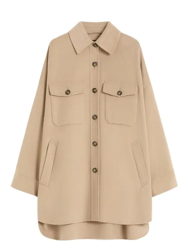 Max Mara Long Sleeve Button-up Coat - Camel