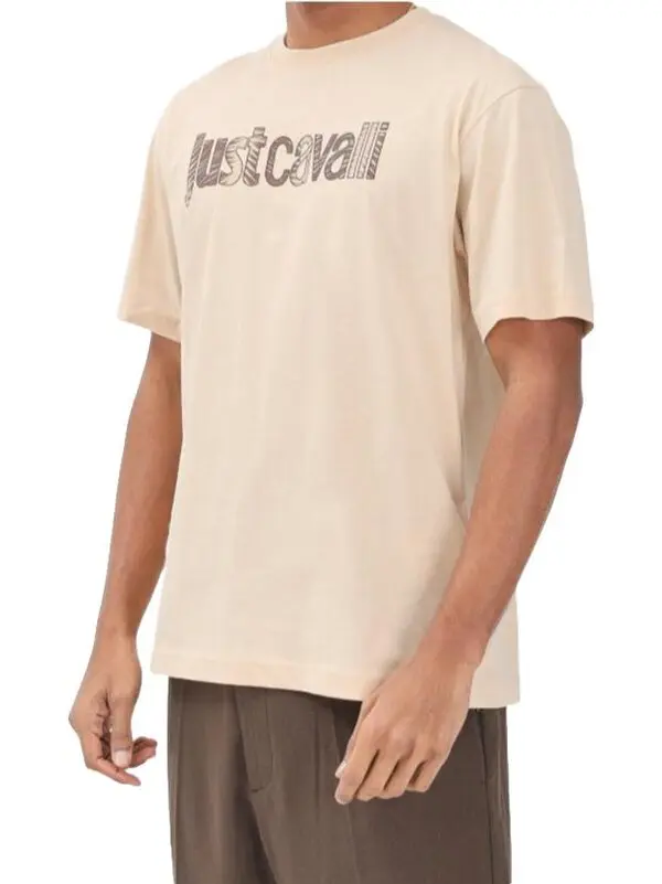 Just Cavalli Logo Print T-shirt - Beige