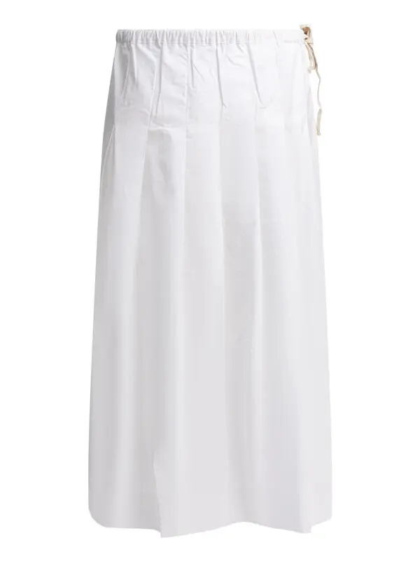 Soeur Drawstring Pleated Midi Skirt - White