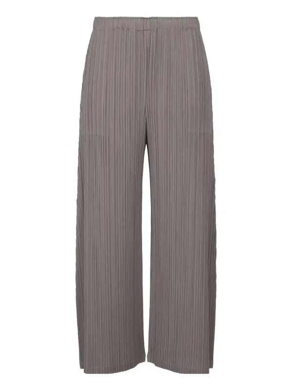 PLEATS PLEASE BY ISSEY MIYAKE Wide Leg Pleated Trousers - Grey