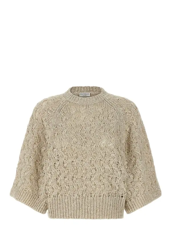 Brunello Cucinelli Open-knit Crewneck Jumper - Nude