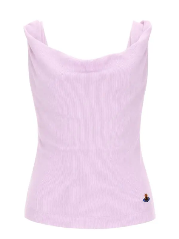VIVIENNE WESTWOOD Orb Embroidered Knitted Top - Purple