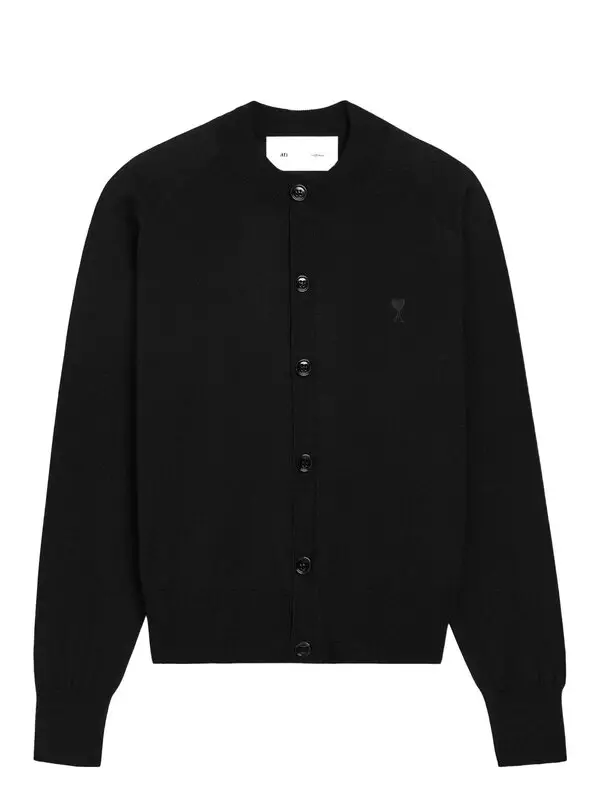 Ami De Coeur Crewneck Cardigan - Black/black