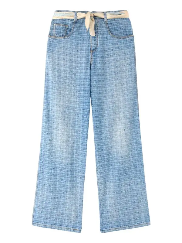 Ermanno Scervino Check-pattern Belted Jeans - Blue