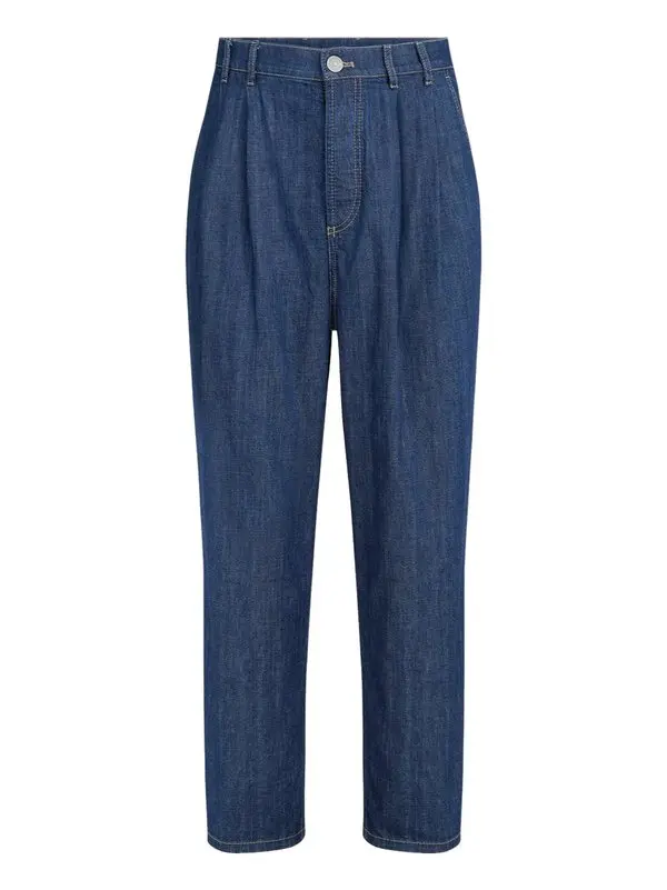 Brunello Cucinelli Pleated Straight-leg Jeans - Blue