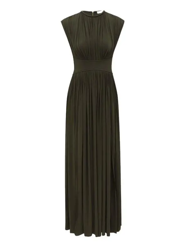 Zimmermann Luna Pleated Maxi Dress - Olv
