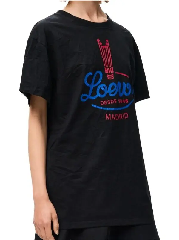 Loewe Graphic Print Crewneck T-shirt - Black