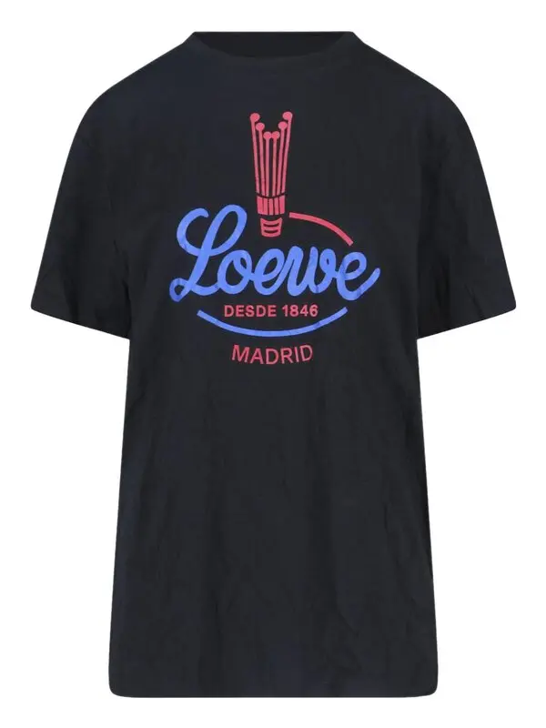 Loewe Graphic Print Crewneck T-shirt - Black