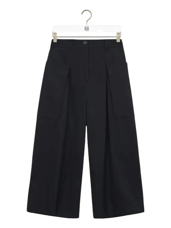 Loewe Wide Leg Trousers With Patch Pockets - Black