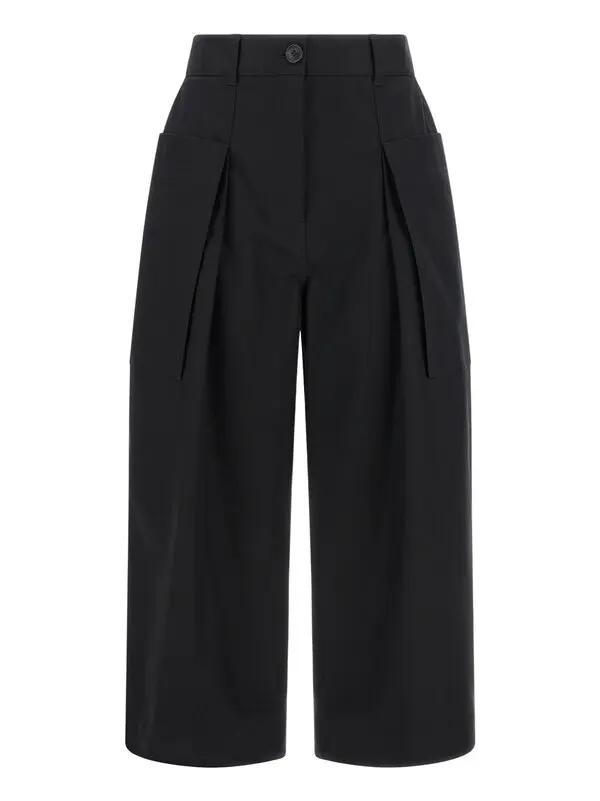 Loewe Wide Leg Trousers With Patch Pockets - Black
