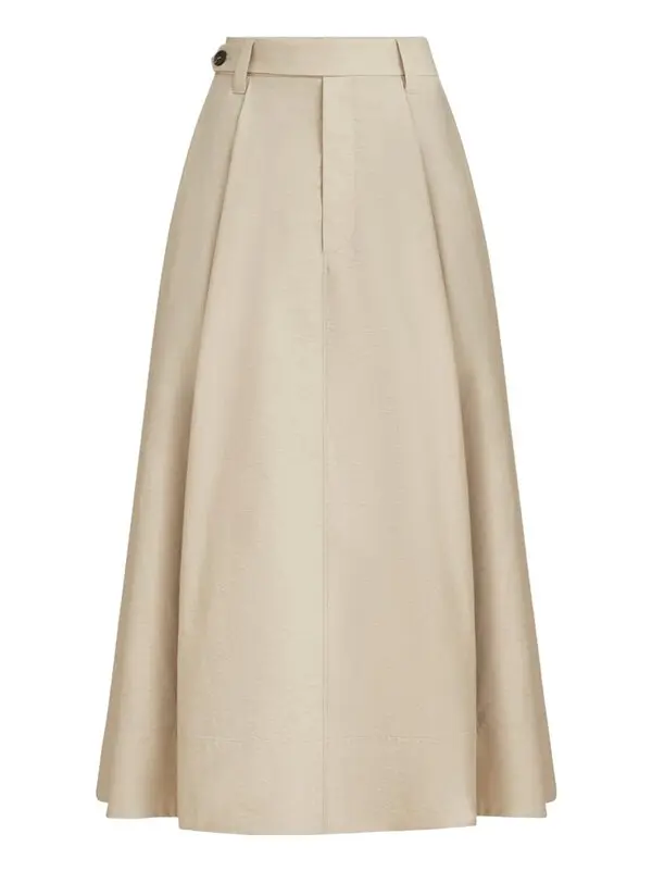 Brunello Cucinelli Poplin Sartorial Skirt - Beige