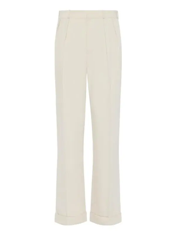 MAISON MARGIELA Pleated Wide-leg Trousers - Beige