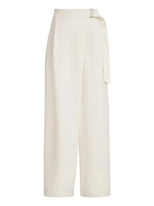 Brunello Cucinelli High-waisted Wide Leg Tailored Trousers - Ivory