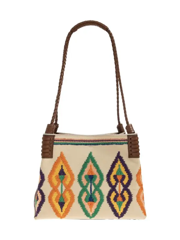 Etro Libra Embroidered Shoulder Bag - Beige