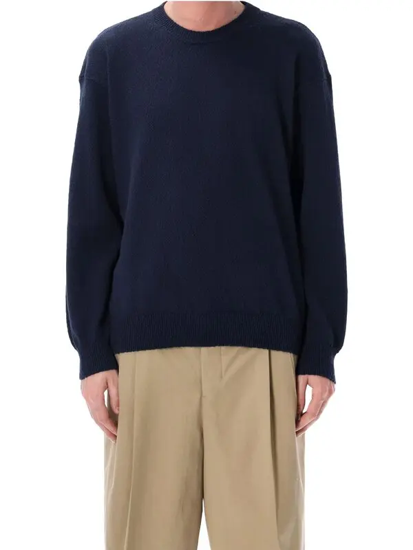 ROBERTO COLLINA Textured Crewneck Sweater - Black