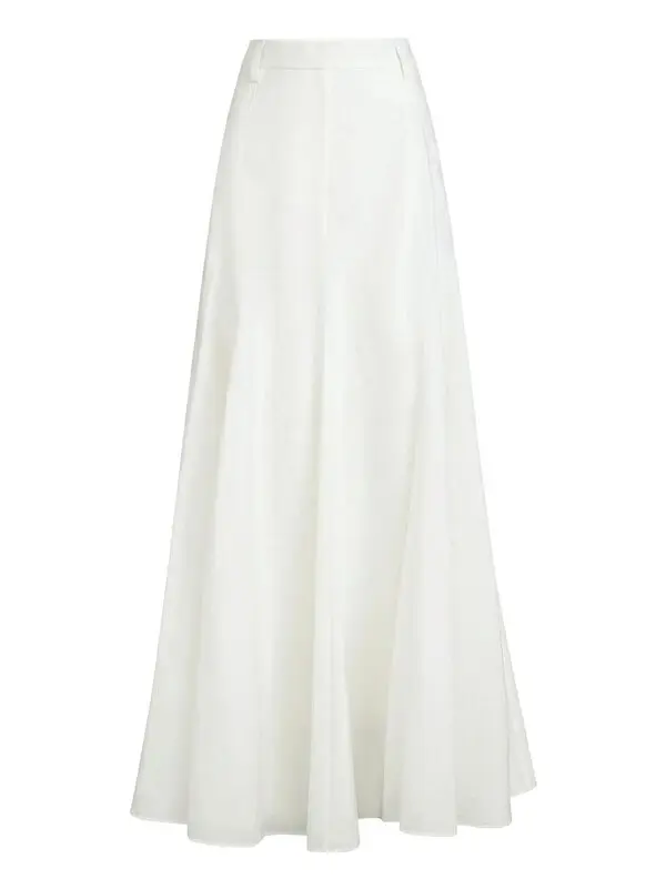 Brunello Cucinelli Poplin Flared Skirt - Cream