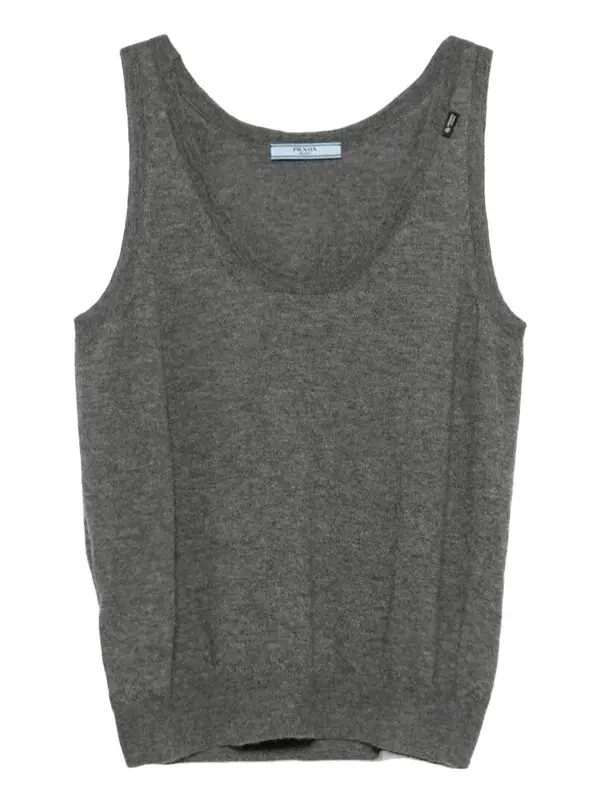 Prada Ribbed Knit Tank Top - Slate Grey