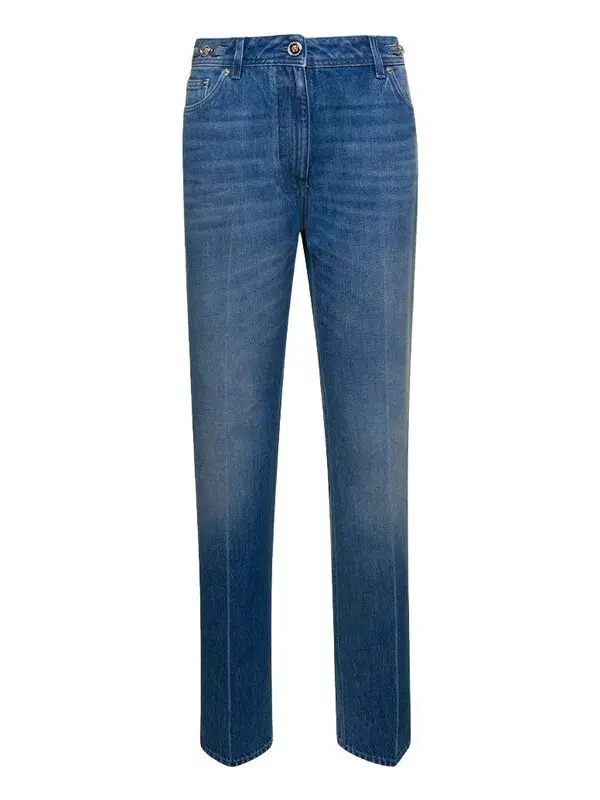 Versace Logo Detail Jeans - Blue