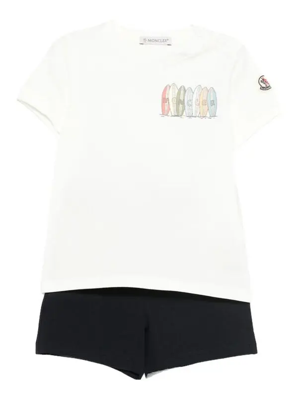 Moncler Crew Neck T-shirt And Shorts Set - White