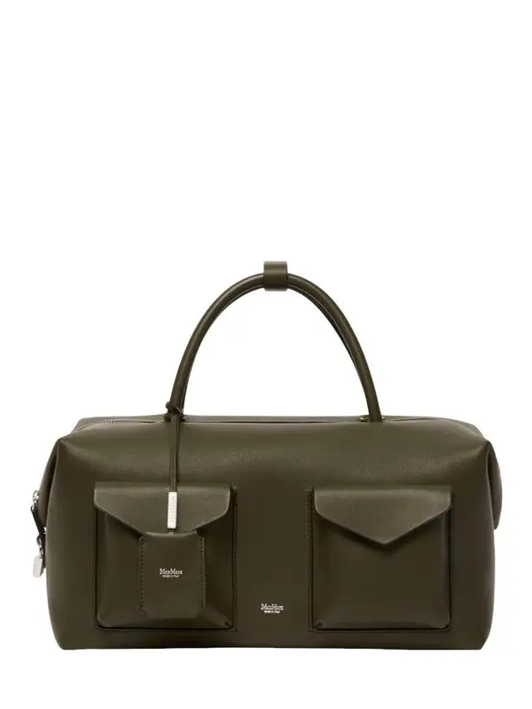 Max Mara Medium Folded-sides Leather Tote Bag - Dark Brown